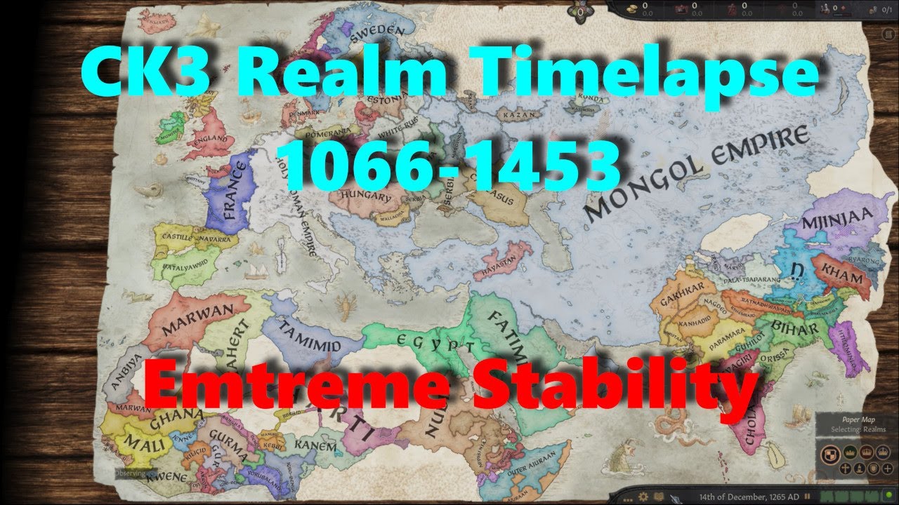CK3: v1.7.2 Realm Timelapse 1066-1453 (extreme stability) - YouTube