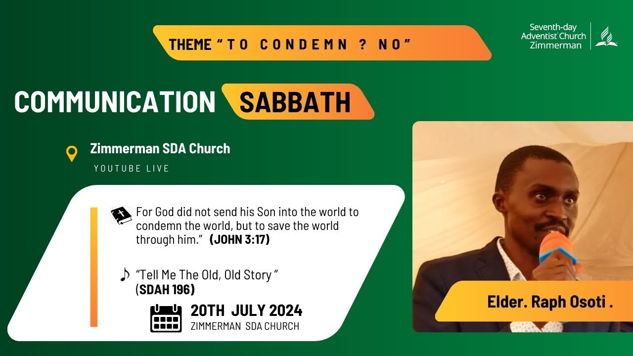COMMUNICATION SABBATH AFTERNOON PROGRAM || 20-07-2024 || TO CONDEMN ...