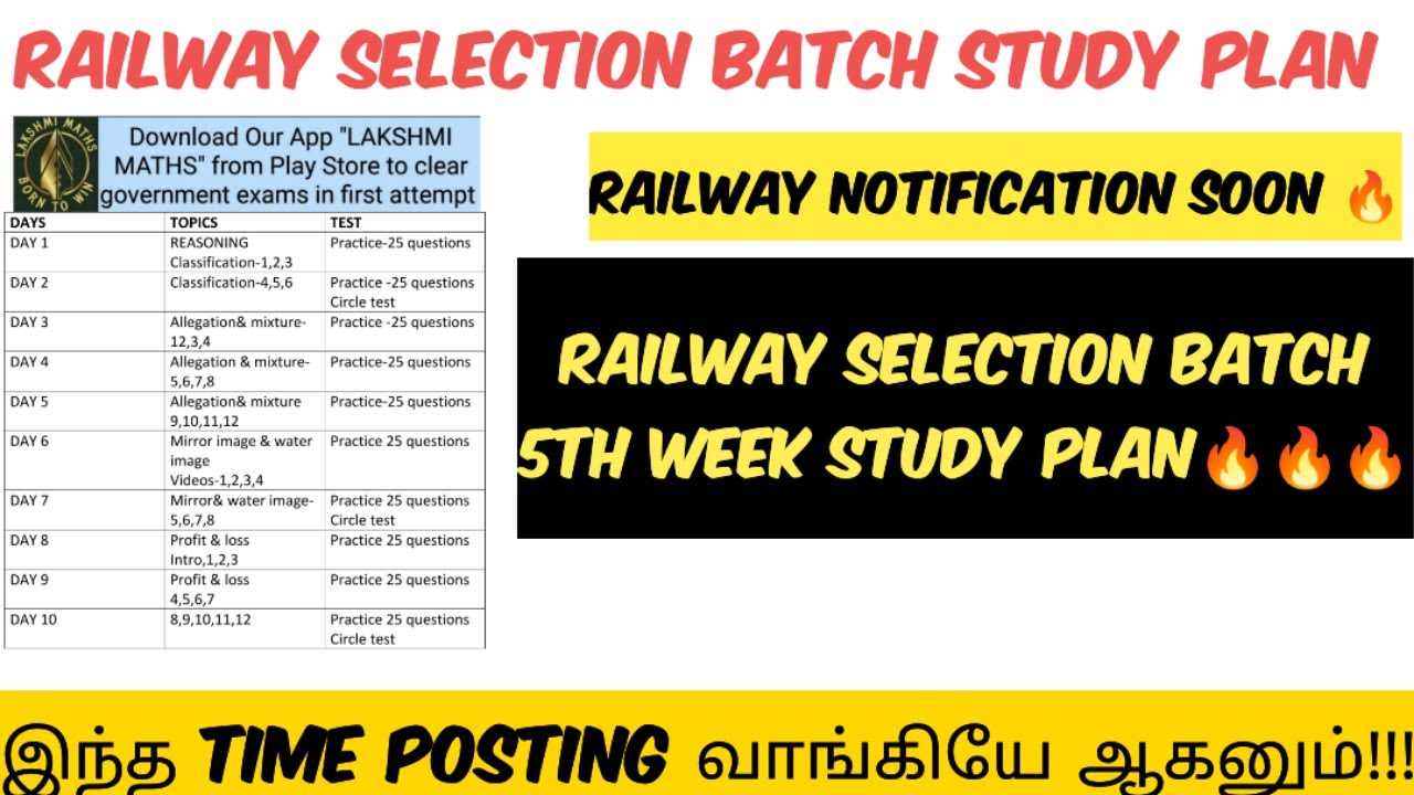 RAILWAY NOTIFICATION விரைவில் 🔥| RAILWAY SELECTION BATCH 5th week study ...
