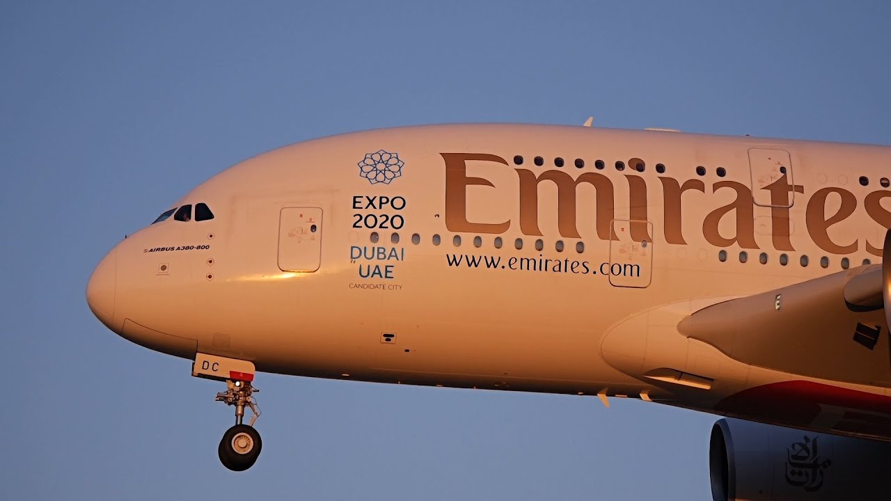 Emirates "EXPO 2020 DUBAI,UAE" Airbus A380 A6-EDC Landing at NRT 34L ...