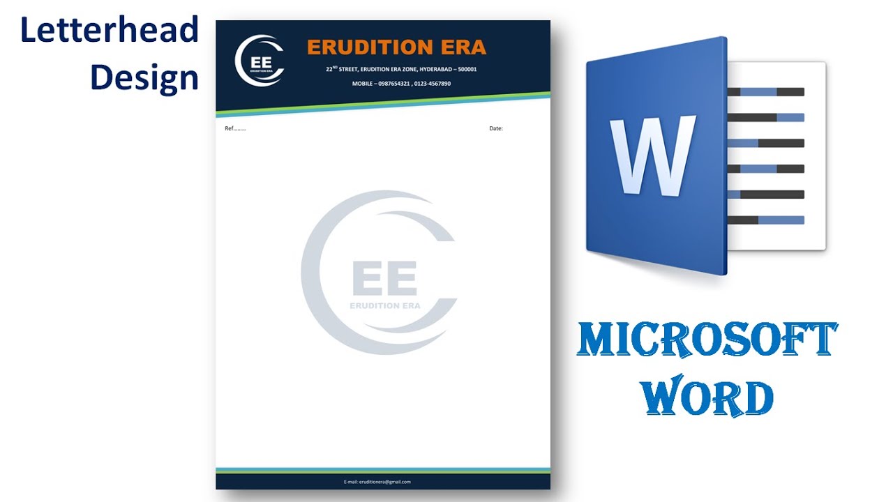 How to Make Letterhead Design in Microsoft Word | MS W PAD | MS Word ...