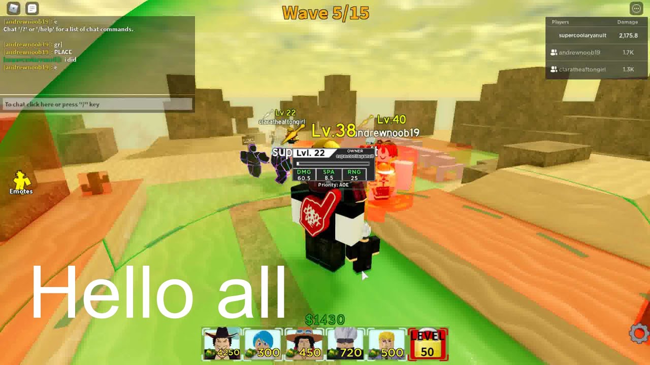 Playing all star tower defense(ASTD) | Roblox - YouTube