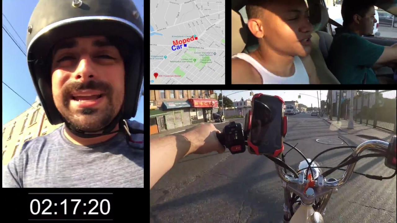 Car vs. Moped Race in NYC! - YouTube