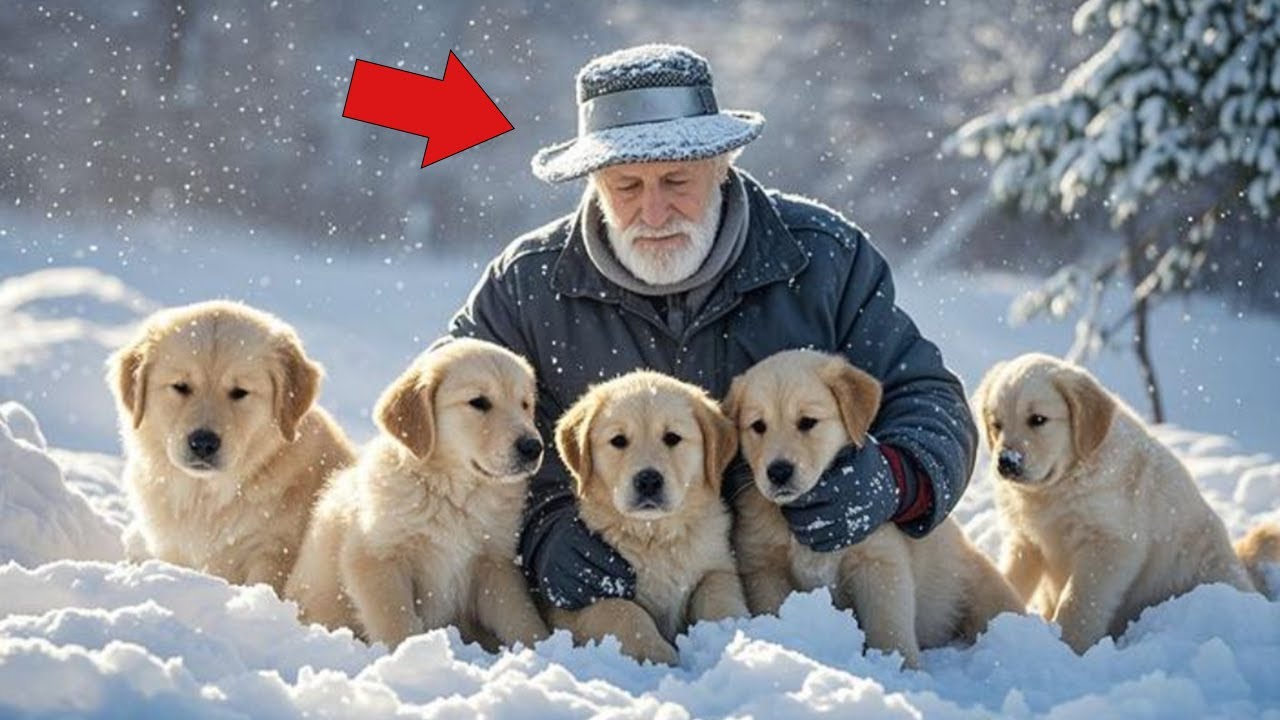 Old Man Found 6 Dying Golden Retriever Puppies in Snow—What Happened ...