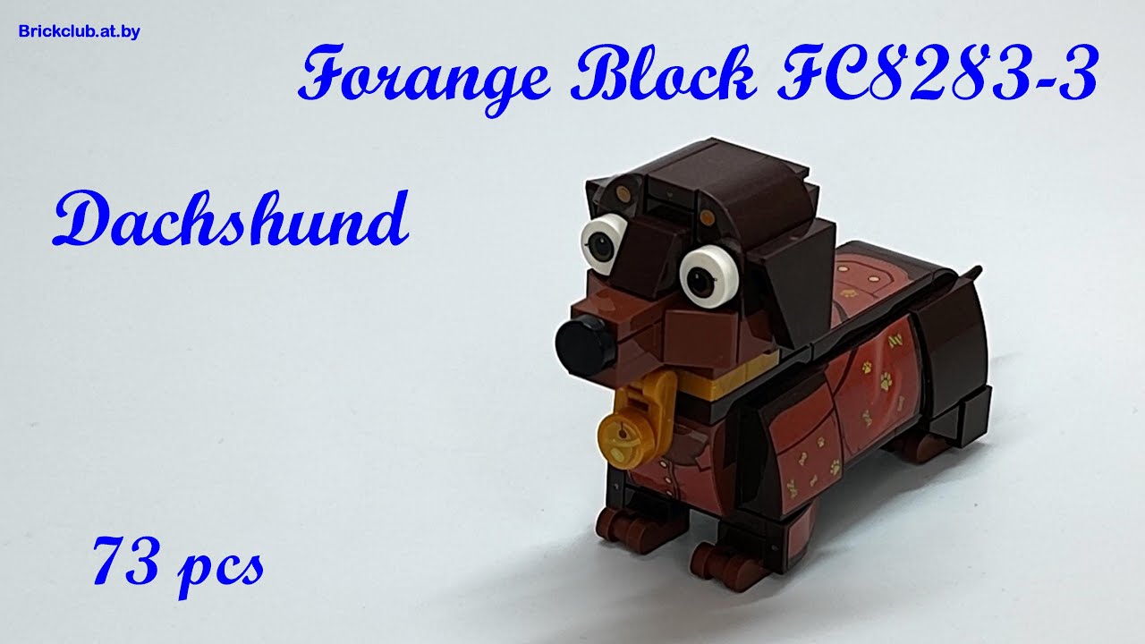 Dachshund Forange Block FC8283-3 series Pocket Block Animals - YouTube