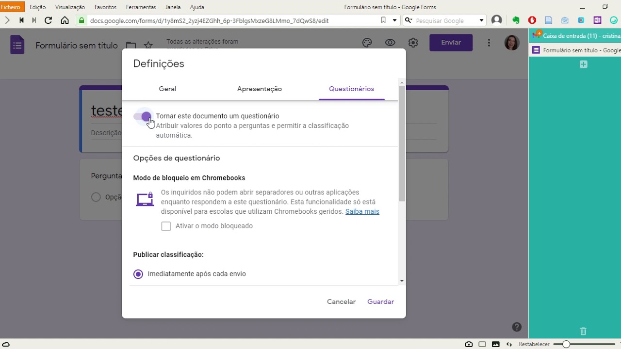 Google Forms: Questionários, como impedir que os participantes vejam as ...