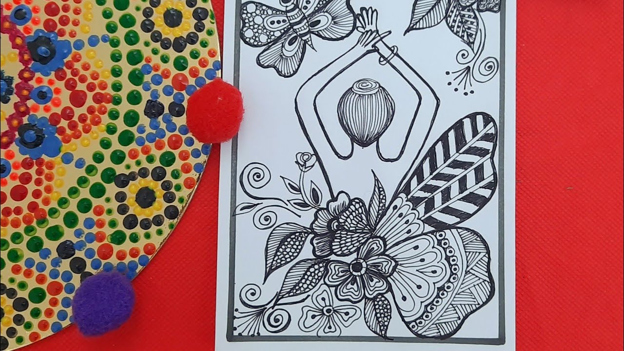 Easy Zentangle art for beginners / beautiful lady Zentangle/ lady ...