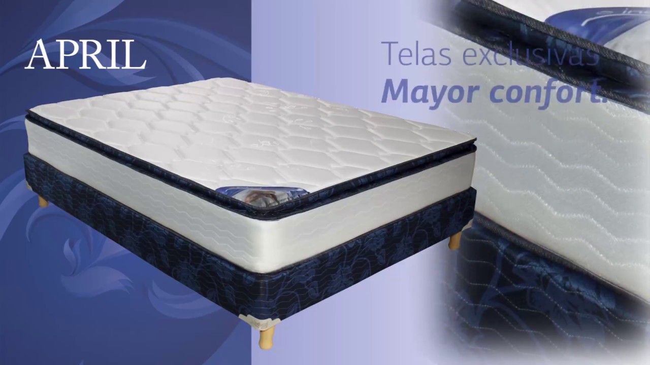 Colchón Inducol April Pillow Azul Resortes Bonnell - YouTube