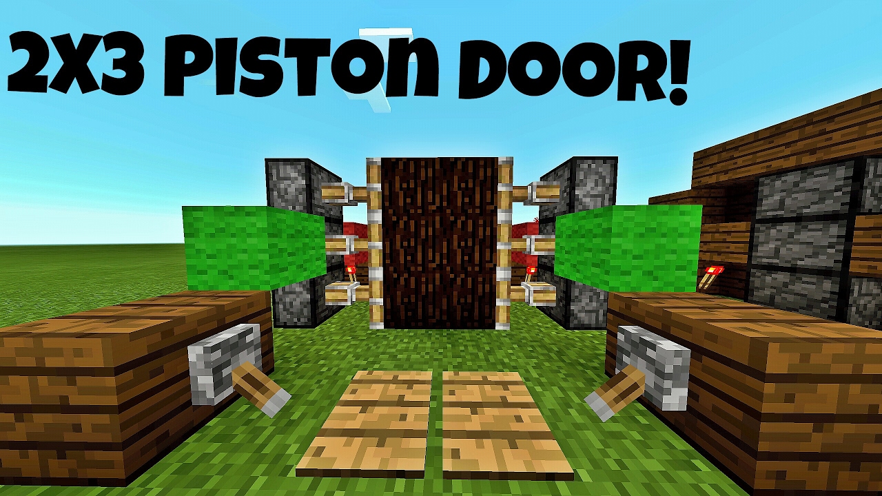 Redstone 2X3 Piston Door Tutorial! - YouTube