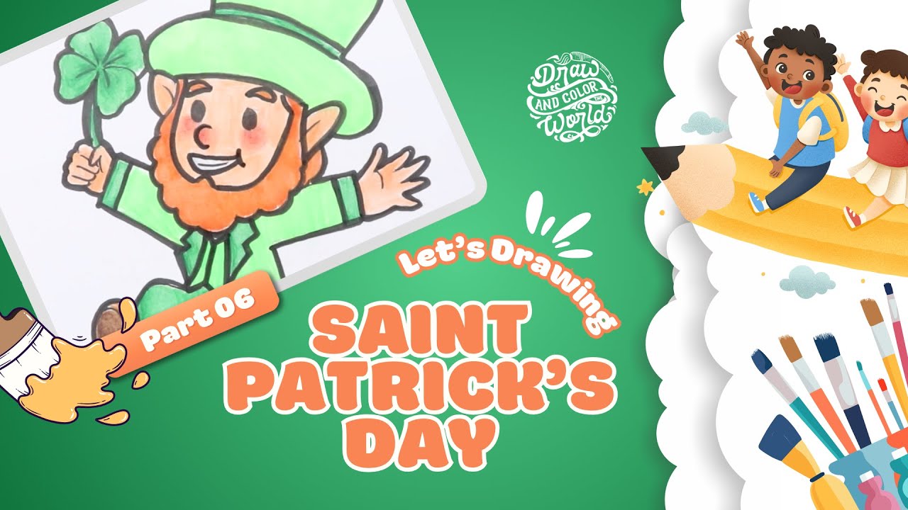 How to Draw Happy St. Patrick's Day Celebration🍀🎉🎨| Time to Draw! #6 ...