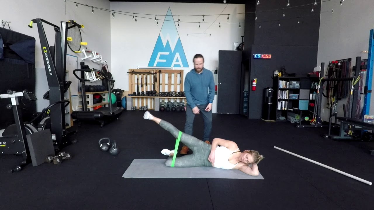 Side-lying Banded Leg Raise - YouTube