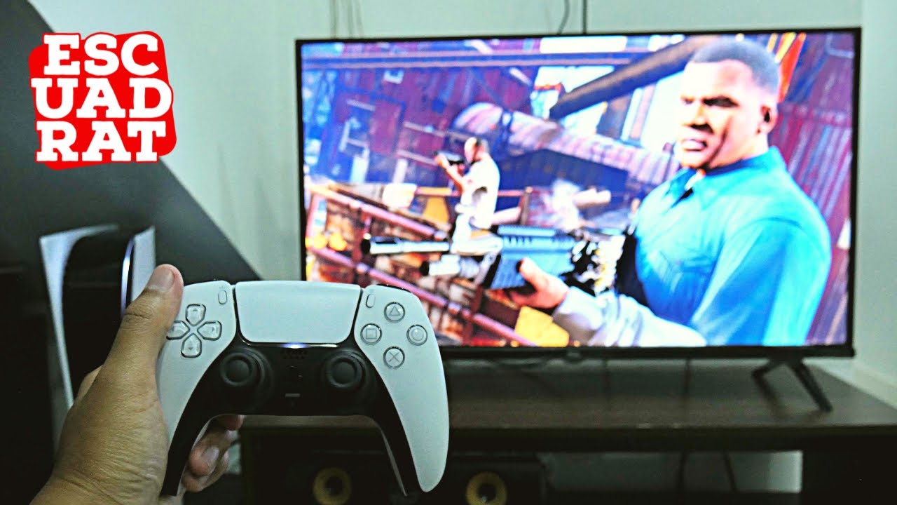 Bermain Grand Theft Auto V di TV 32inch Full HD - YouTube