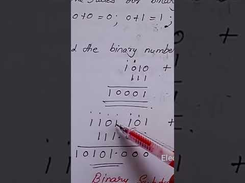 Binary Addition #binaryaddition #binarynumbersystem - Youtube