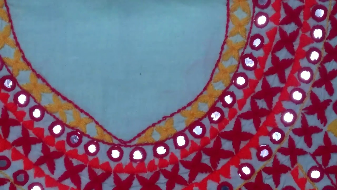 Hand Embroidery: Beautiful hater kaj with dollars kora Kamij design for ...