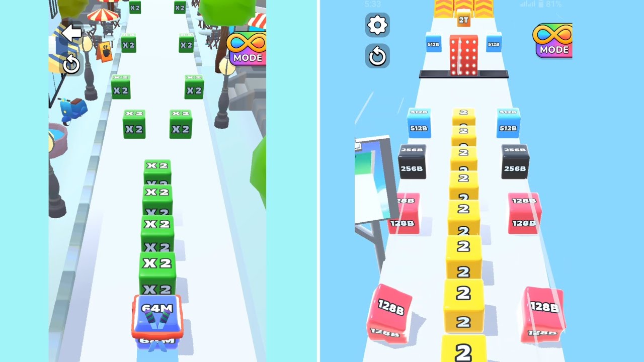 jelly run 2048 gameplay jelly run 2048 vs jelly run jelly infinity mode ...
