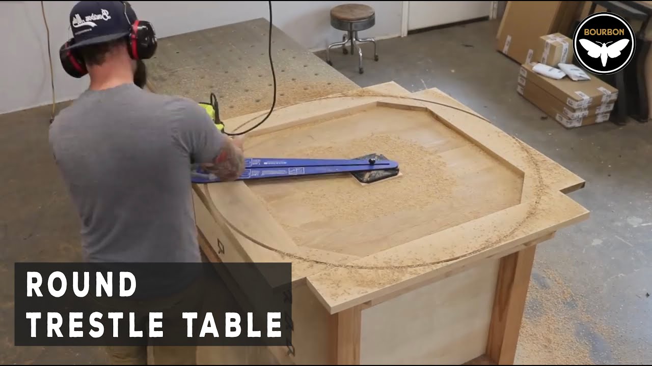 Round Trestle Table || Beginner Woodworking Project - YouTube