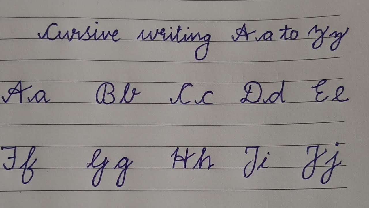 cursive writing Aa to Zz | cursive writing abcd | how to write cursive ...