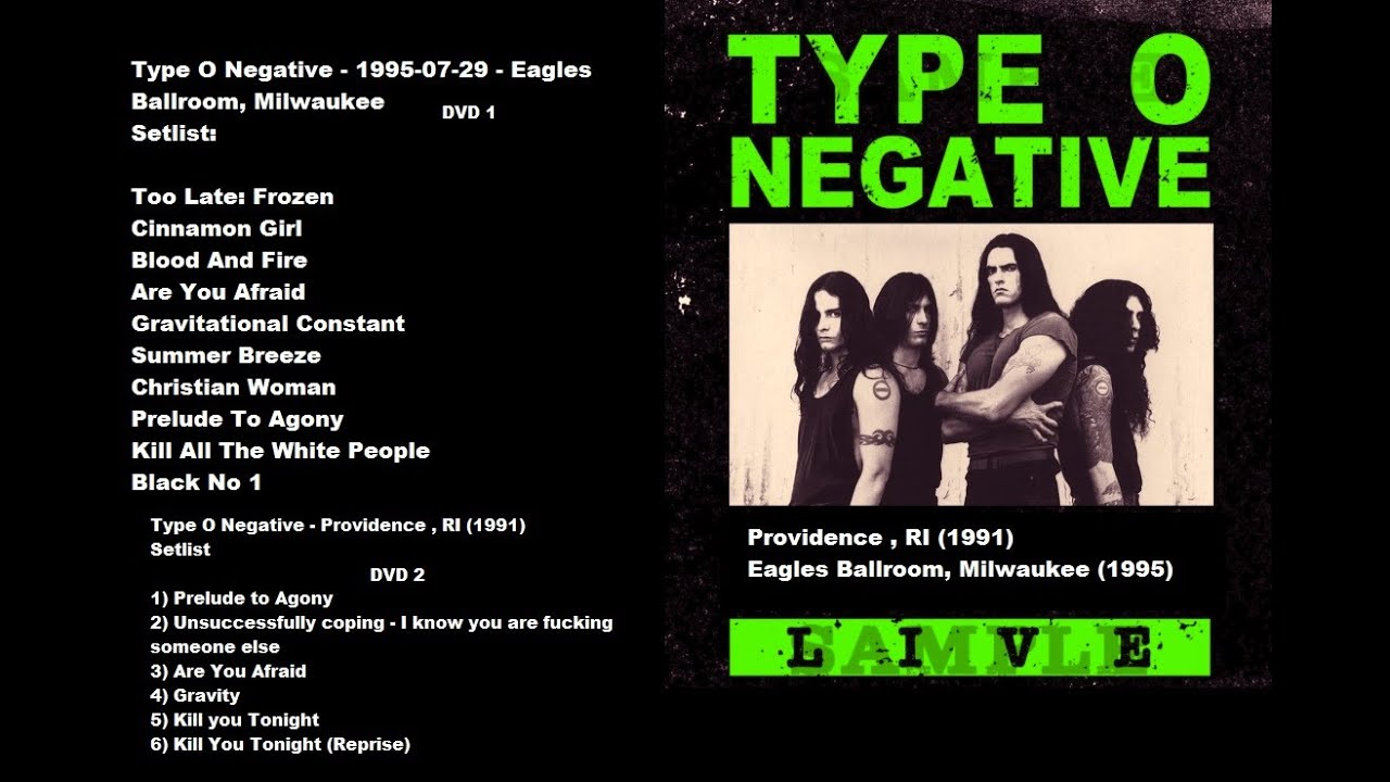 Type O Negative Live In Montreal 1998 - YouTube