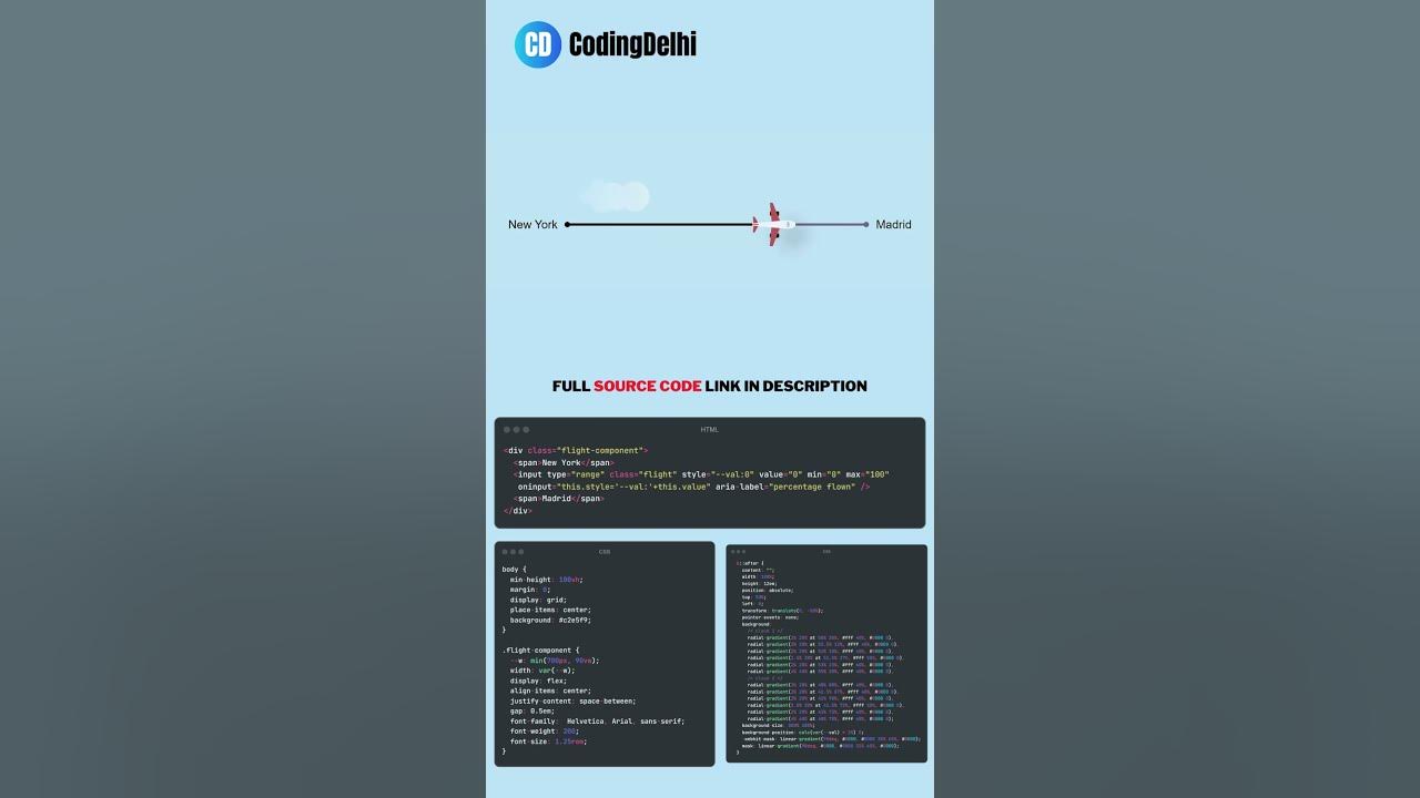 Creating a Flight Slider Animation | HTML CSS - YouTube