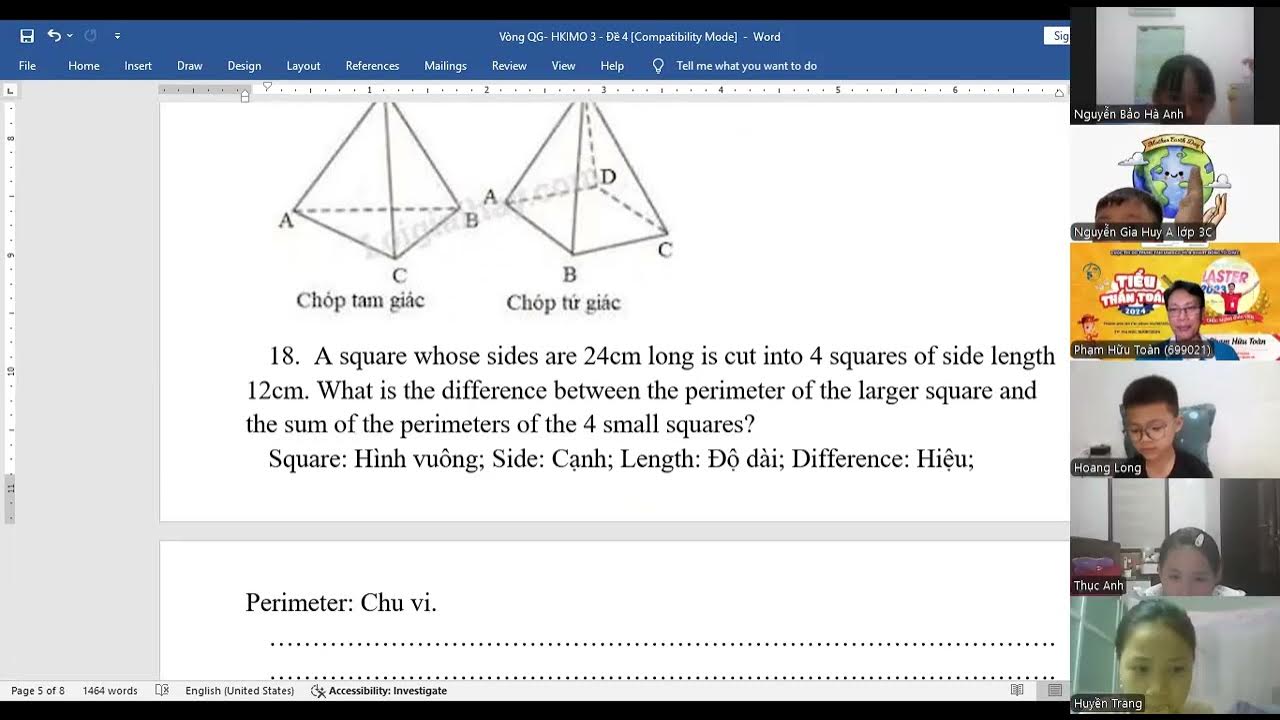 TIMO 3 Buổi 62. HKIMO Buổi 20 Vòng QG Đề 4 N17-18 (25-4-2025) Sđt: 0974535566 - YouTube