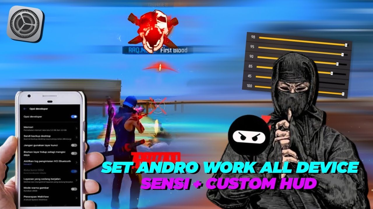SET ANDRO FF + SENSITIVITAS 😈 AIM AUTO MERAH 100% HEADSHOT - WORK SEMUA ...