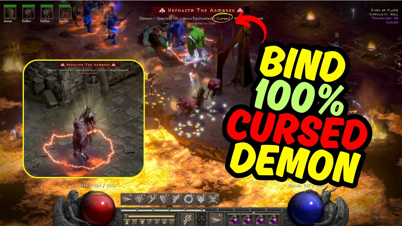 Bind Guaranteed Cursed Demon in D2R Reign of the Warlock - YouTube