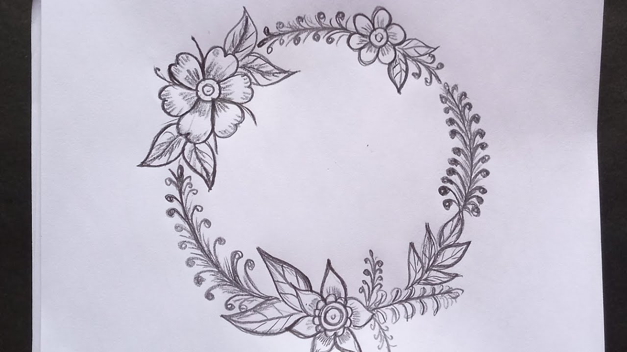 How to draw circle flower ।। easy pencil drawing circle flower, - YouTube