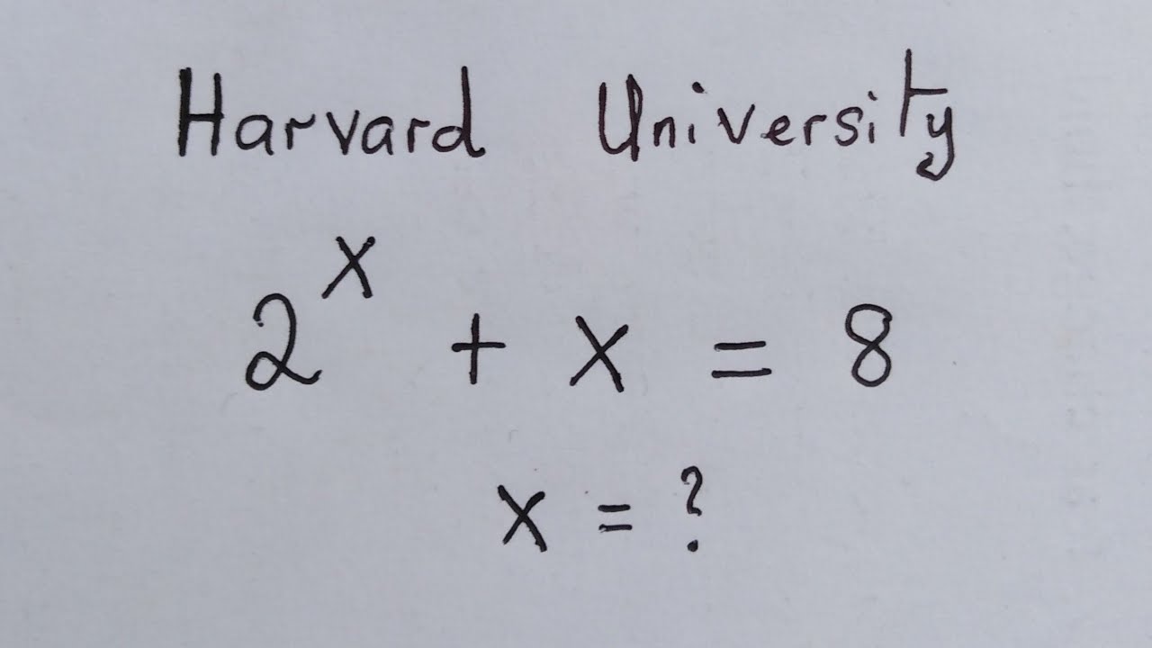 Harvard University | Can you solve ? | Interesting Math problem - YouTube