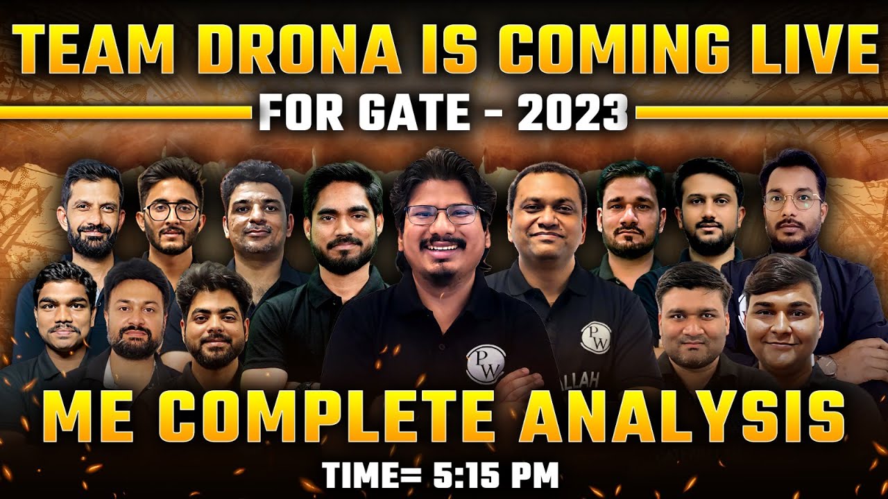 Team Drona Is Coming Live For GATE - 2023 ME Complete Analysis - YouTube
