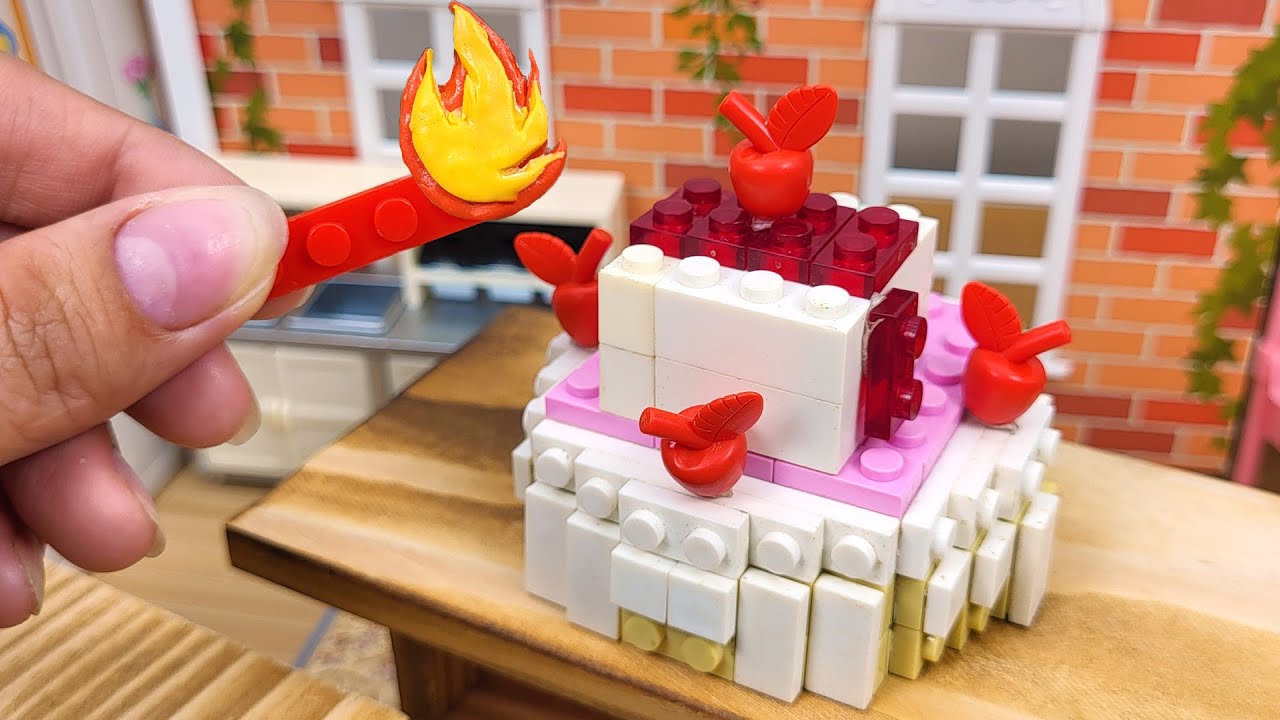 Lego Strawberry Cake | Stop Motion Cooking ＆ ASMR | Cooking Mini Food ...