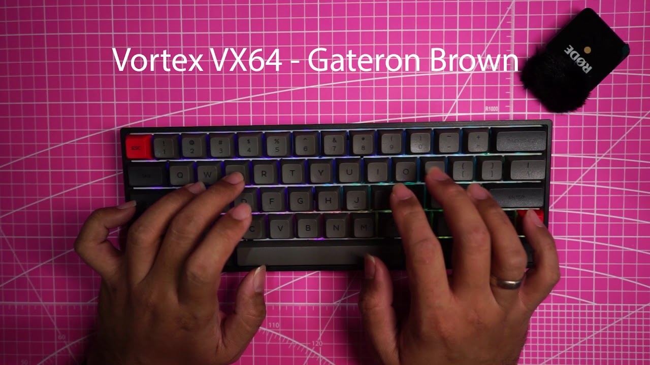 Vortex Series VX64 - Gateron Brown Typing Test - YouTube