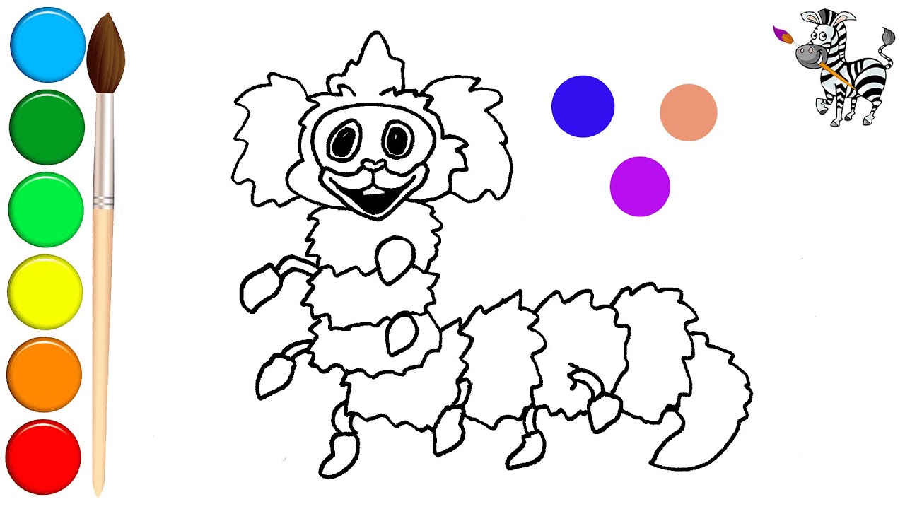 How To Draw PJ Pugapillar🐾 Poppy Playtime Draw - YouTube