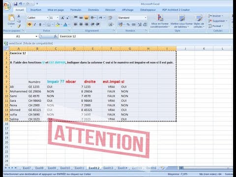 Exercices sur EXCEL (Partie 3) - YouTube