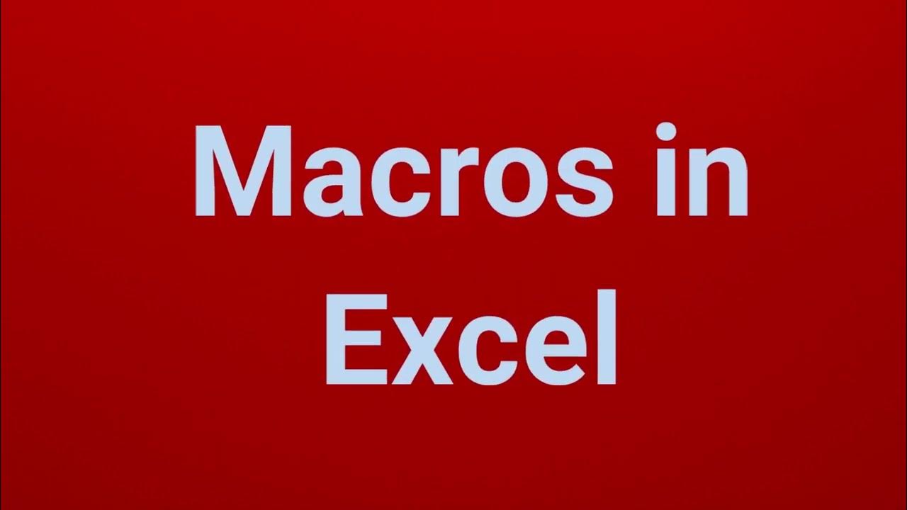 Macros in Excel | Part 2 - YouTube