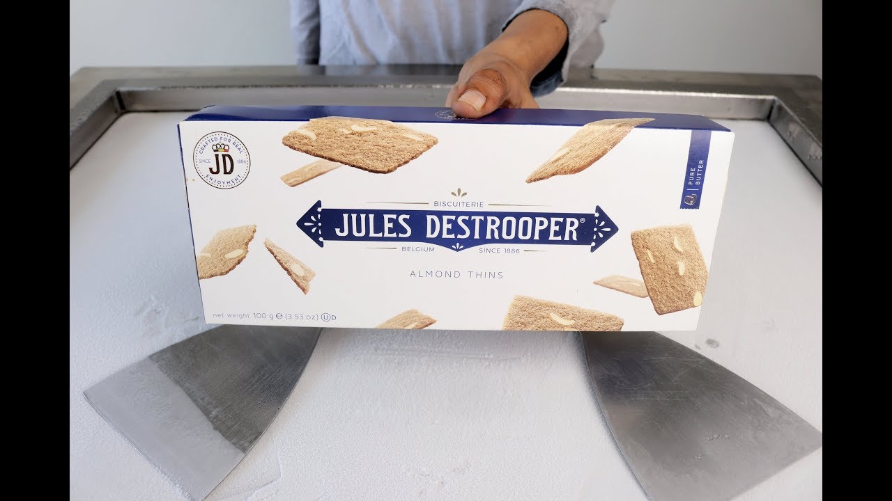 Ice Cream Rolls With Jules Destrooper Almond Thins Cookies - YouTube