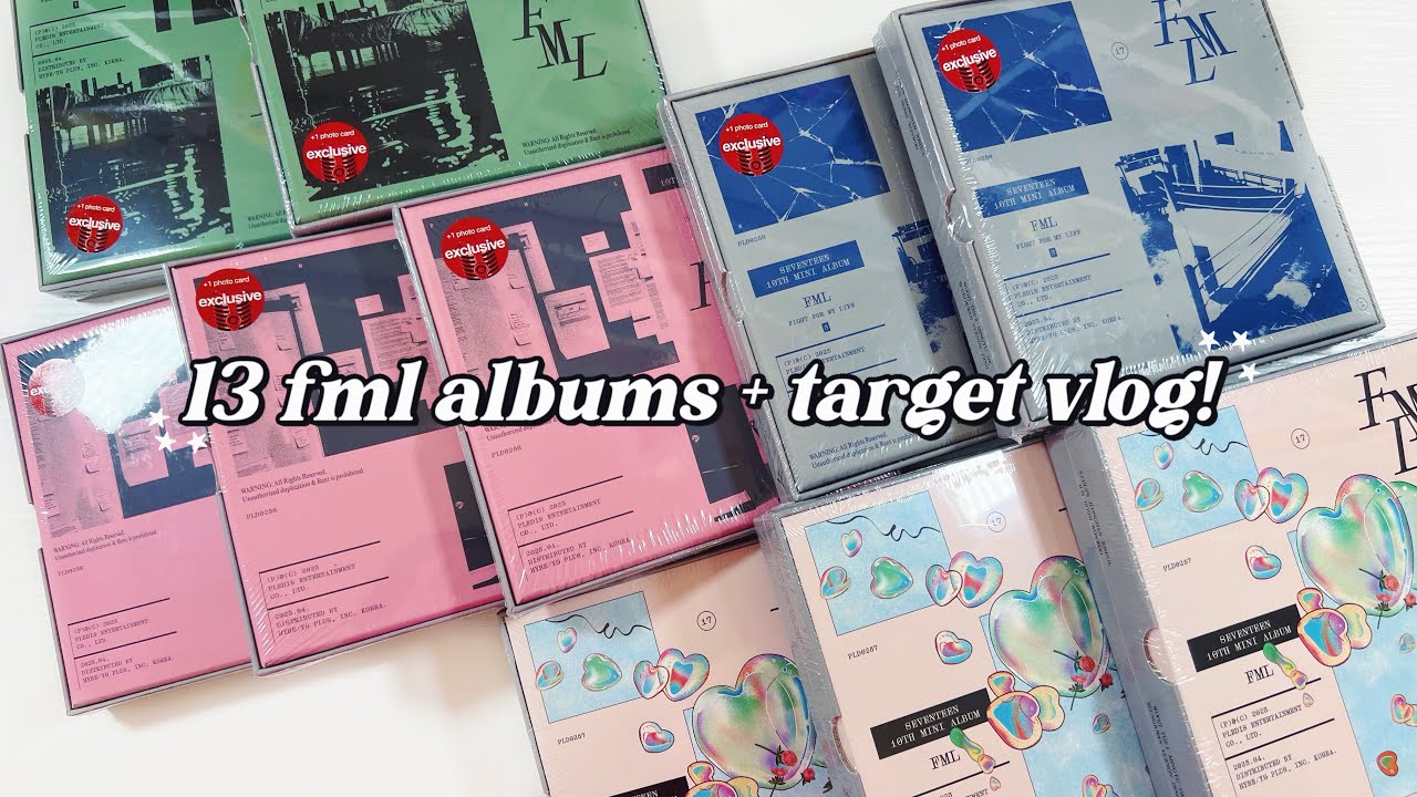 unboxing 13 seventeen fml albums! going to 3 targets + all versions ...