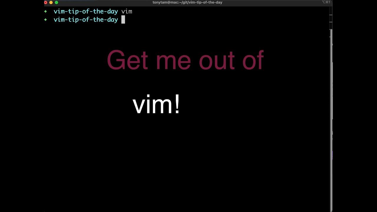 Vim Tip of the Day: How to exit vim - YouTube