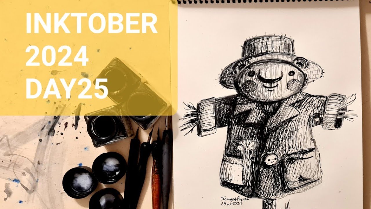 Inktober 2024 day25 /Scarecrow Bear version#inktober#inktober2024# ...