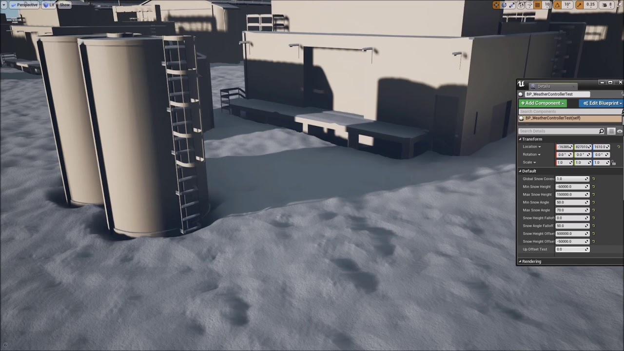 UE4 Snow Displacement Static Object Intersection - YouTube