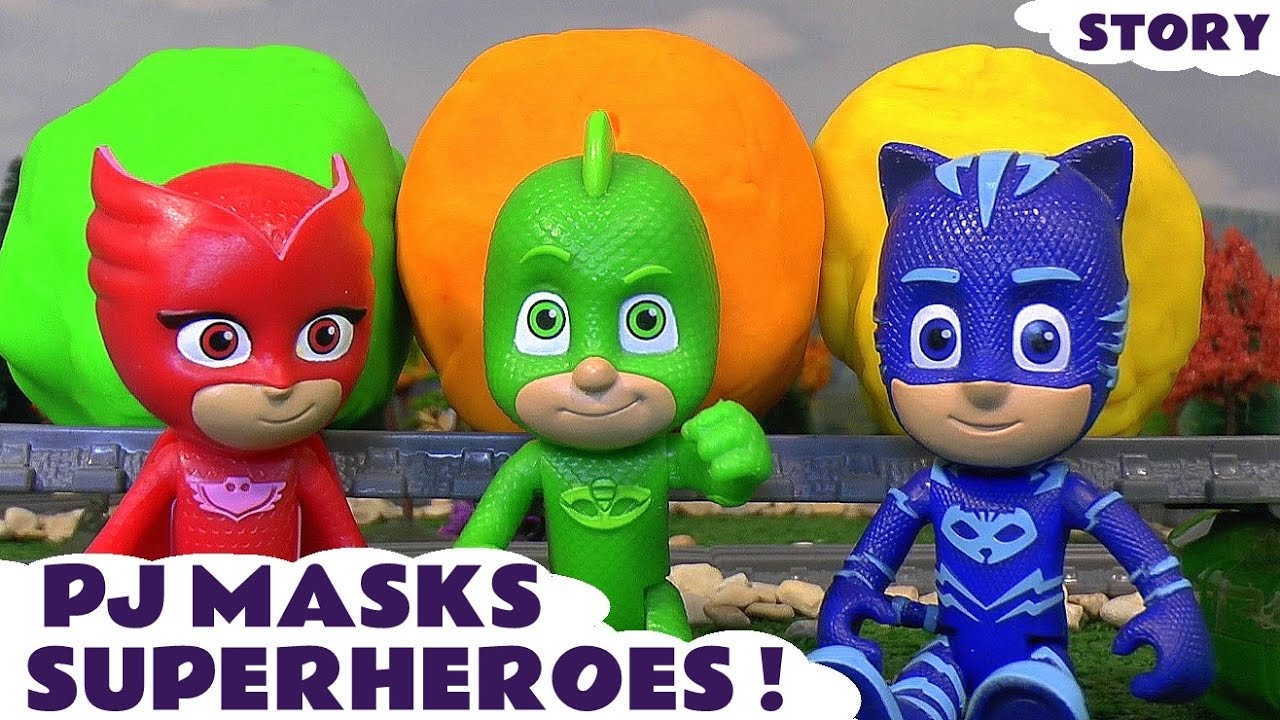 PJ Masks Stop Motion Rescues With Thomas The Tank Engine Toys - YouTube