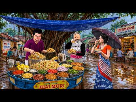 Barish Mein Masala Jhal Muri Wala Street Food | Comedy Hindi Kahaniya