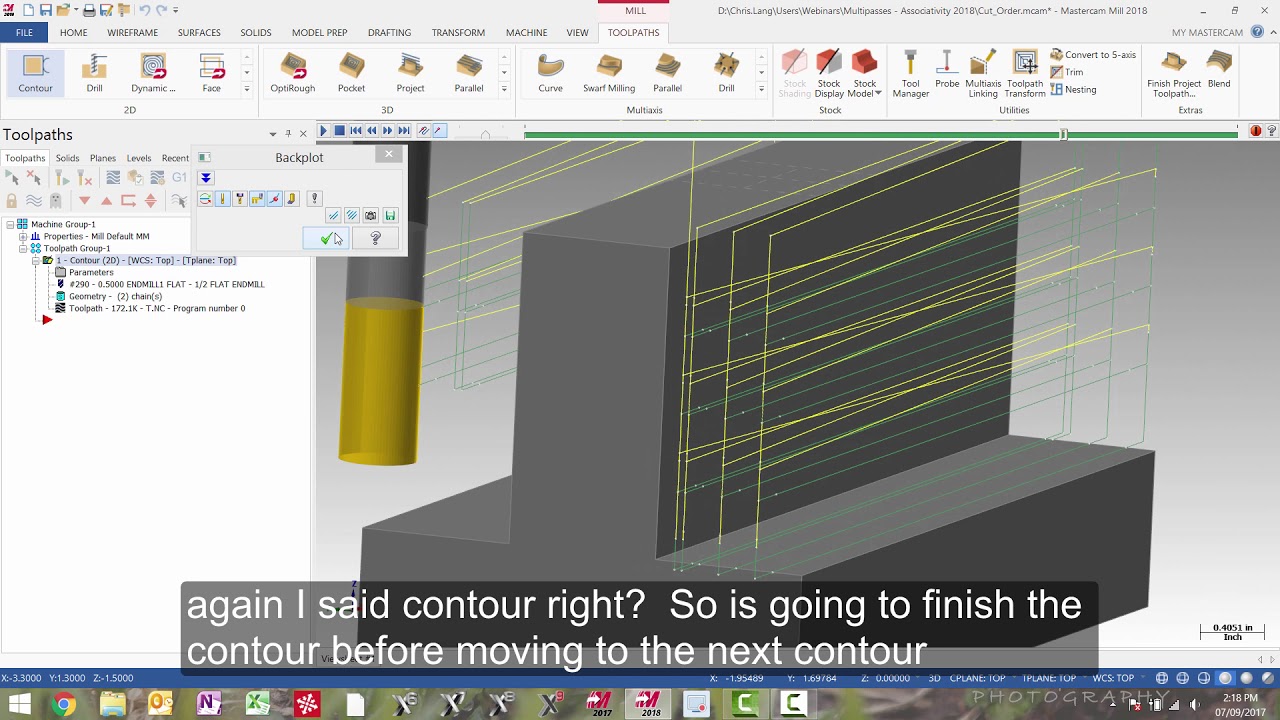 Mastercam2018: Depth Cut Order and Linking Associativity - YouTube