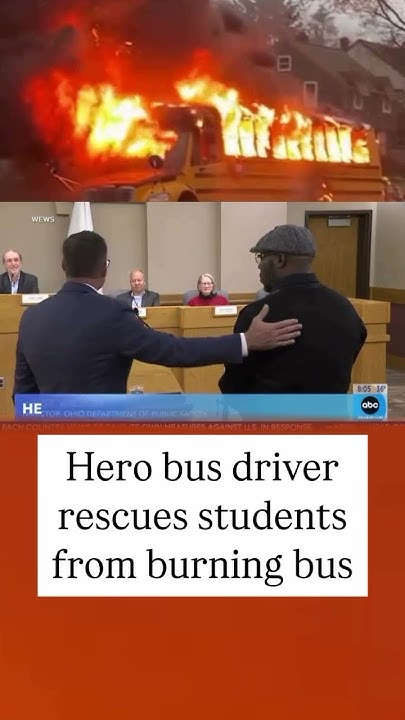 Bus driver rescues students from burning school bus - YouTube