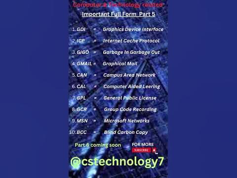 Important Full Form Part 5 #computerscience #coding #computertechnology #computertech #fullform ...