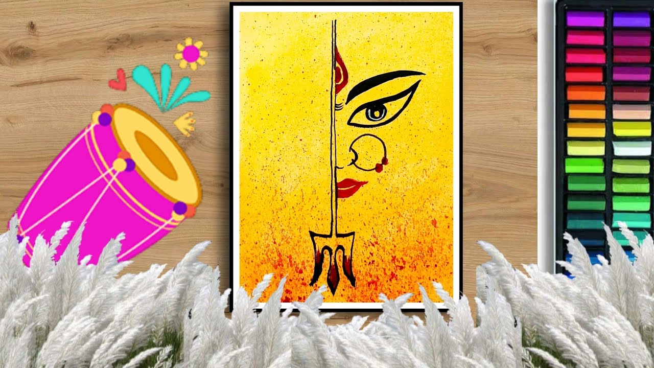 How to draw durga maa drawing//durga puja drawing - YouTube