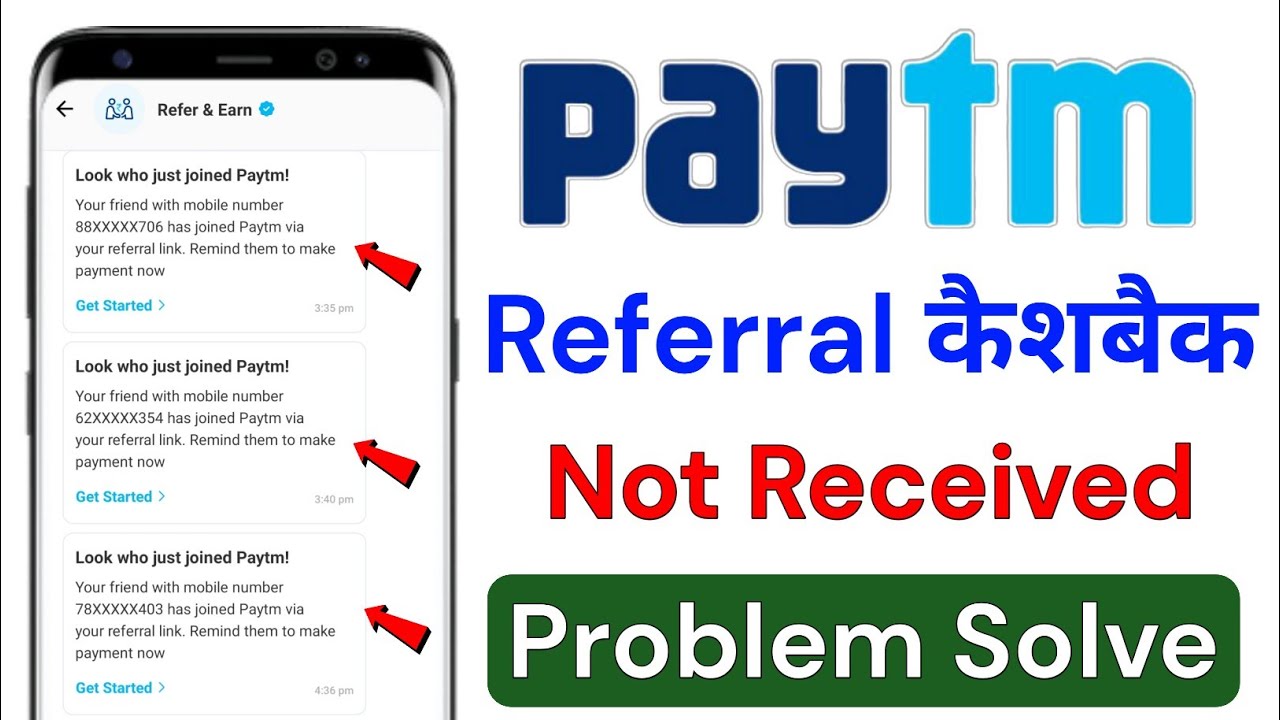 Paytm refer and earn cashback not received problem solve ! Paytm ...
