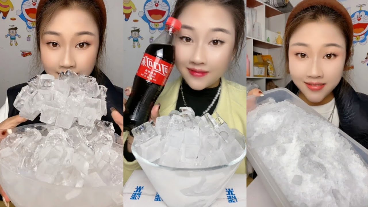 SOLO LZM | HARD ICE WHITE | CLEAR ICE CUBES WITH COKE #iceeating #asmr #asmrice - YouTube