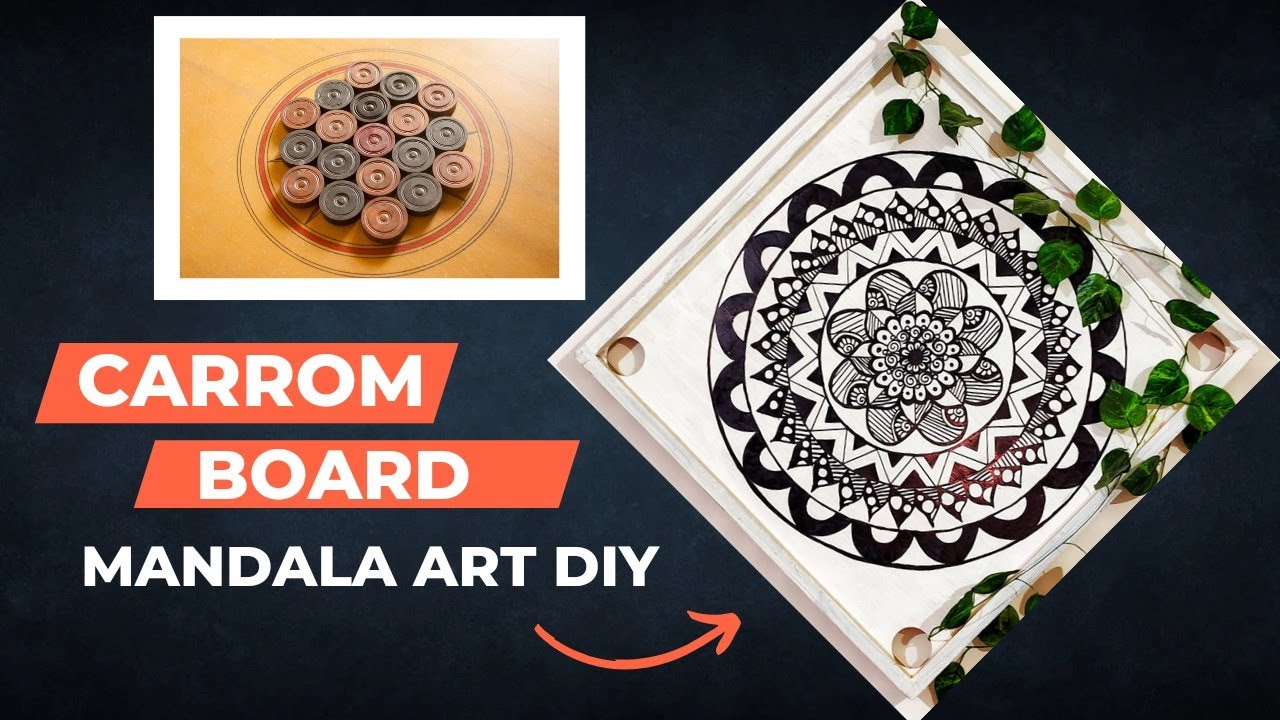 Converted My Old Carrom Board Into Beautiful Mandala Art | DIY | Wall ...