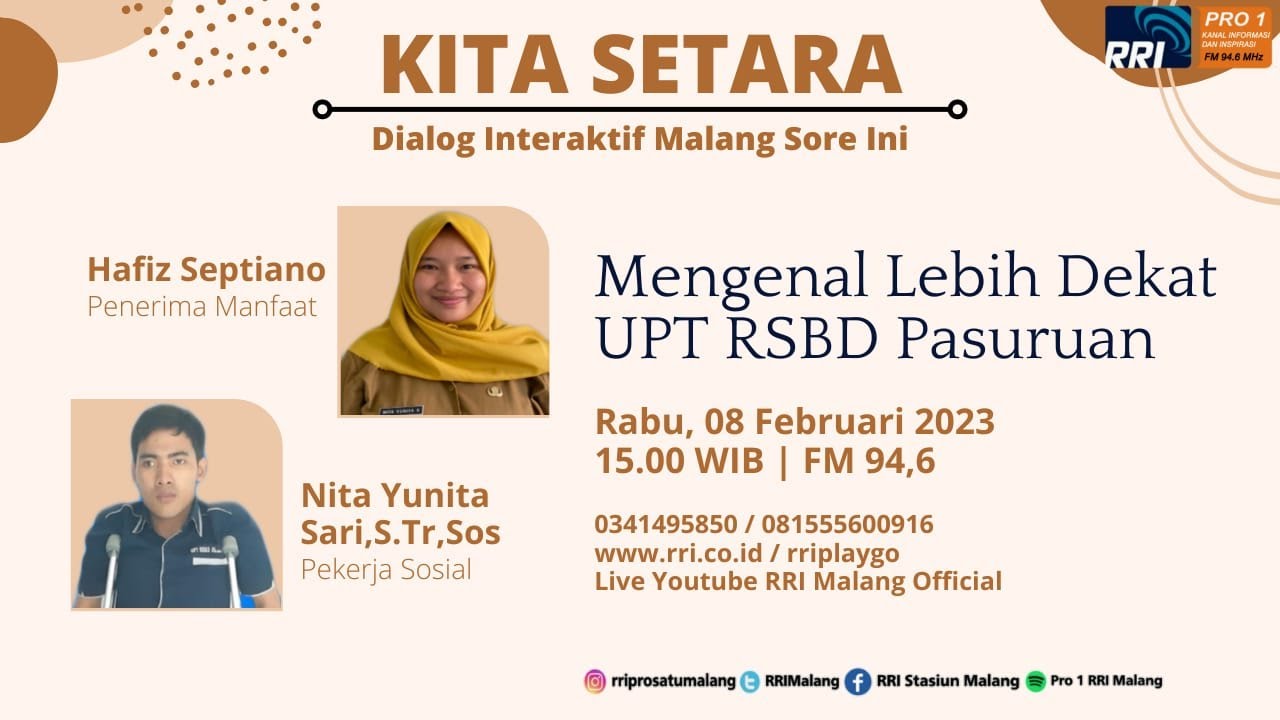 LIVE RRI MALANG PRO 1 - KITA SETARA - YouTube