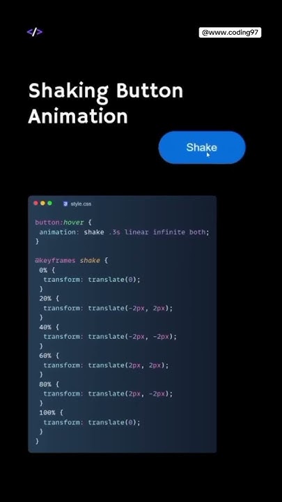 Shaking Button Animation #cssanimation #developer #coding #button #frontend #cssproperty - YouTube